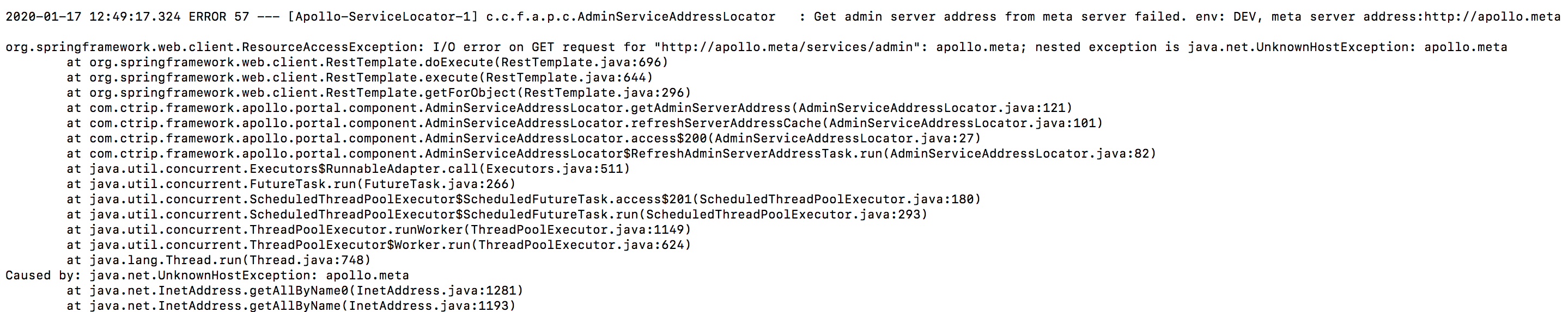 meta server address:http://apollo.meta · Issue #2908 · apolloconfig/apollo · GitHub