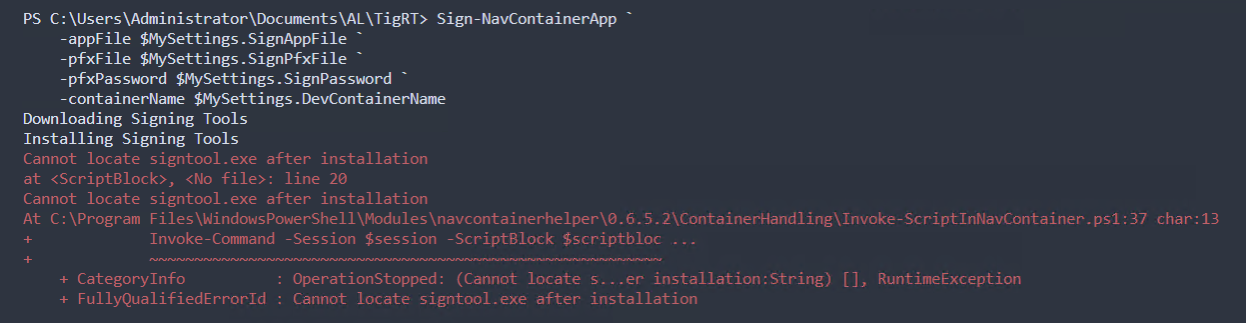 Sign-NavContainerApp "Cannot locate signtool.exe after installation" · Issue #930 · microsoft ...