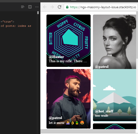 Item overlaps until window resize · Issue #61 · wynfred/ngx-masonry · GitHub