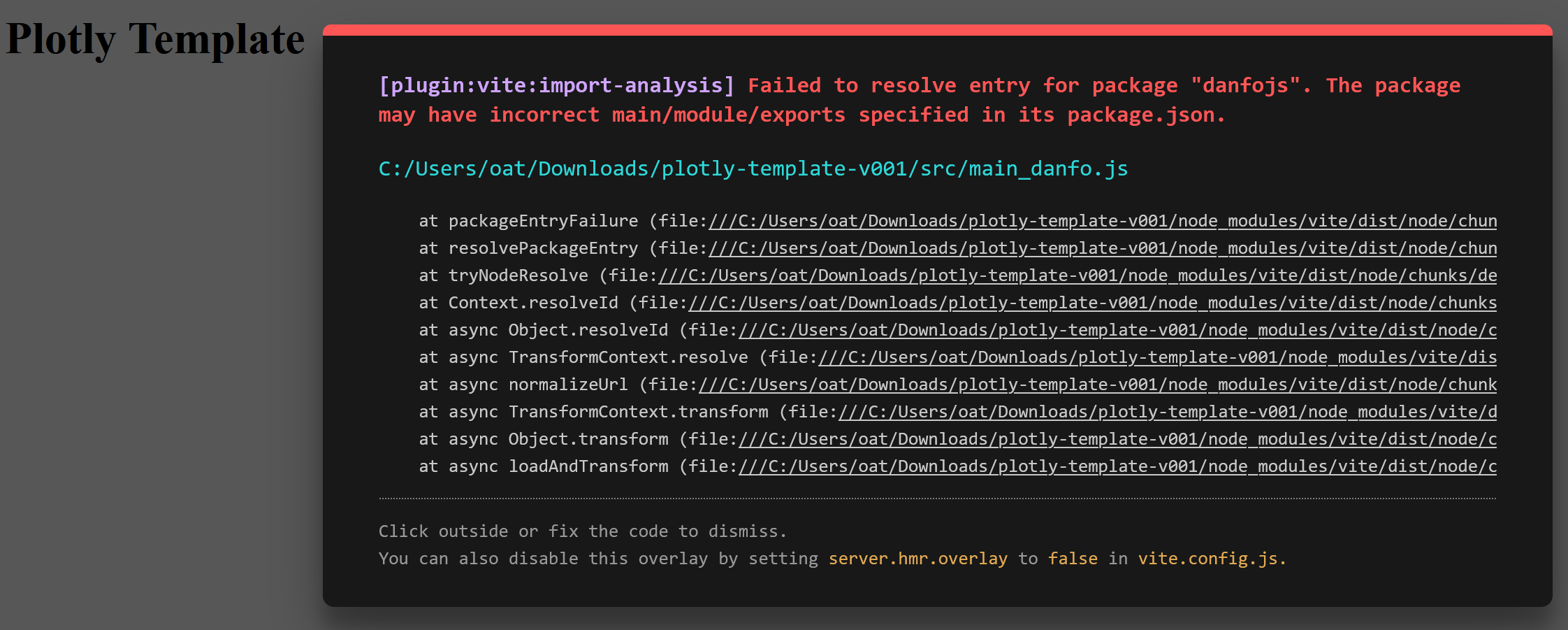 [plugin:vite:import-analysis] Failed to resolve entry for package ...