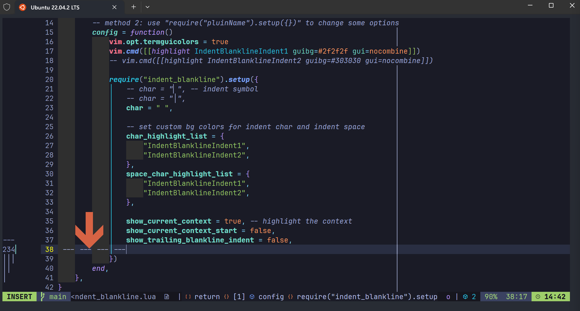 How to turn off the dashlines indicating indent areas in insert mode? · lukas-reineke indent ...