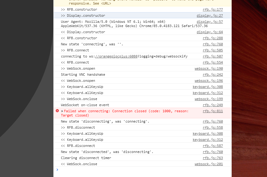 hang on "Connecting..." Thank you · Issue #954 · novnc/noVNC · GitHub