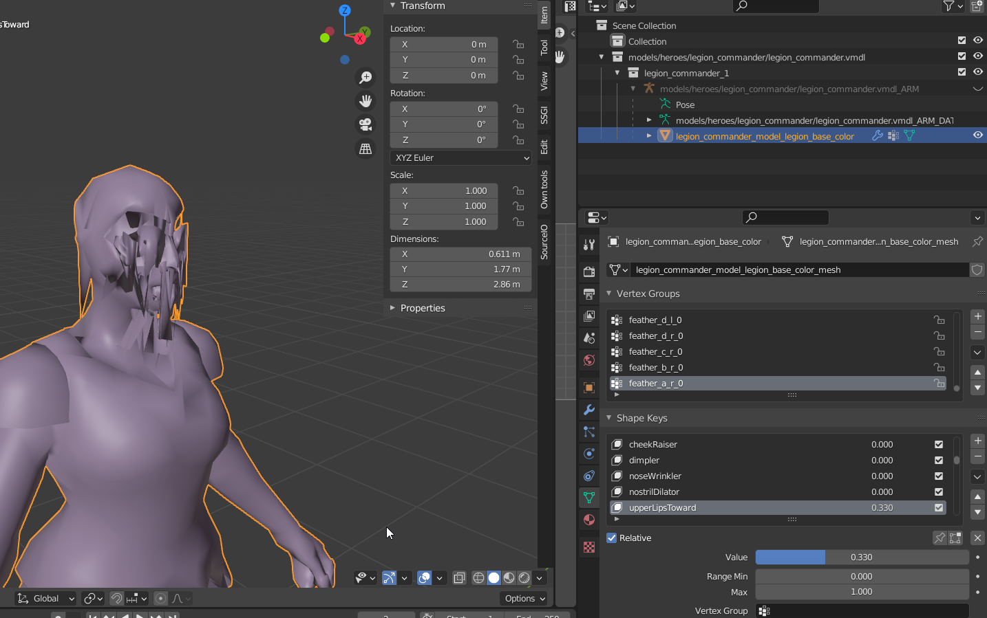 [Dota 2] VMDL_c imports broken Shapekeys · Issue #110 · REDxEYE/SourceIO · GitHub