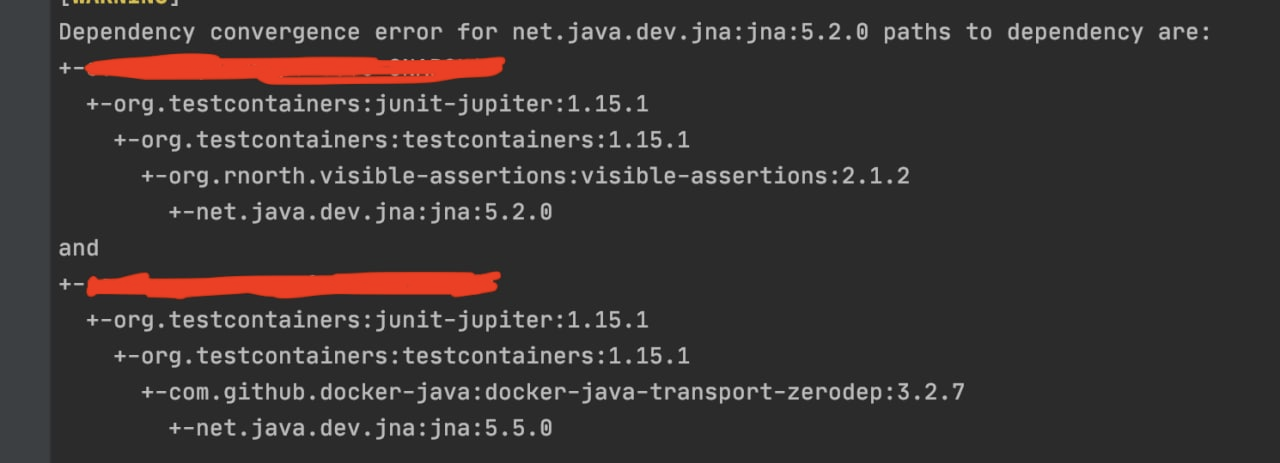 Conflicts in versions of used libraries net.java.dev.jna · Issue #3751 ...