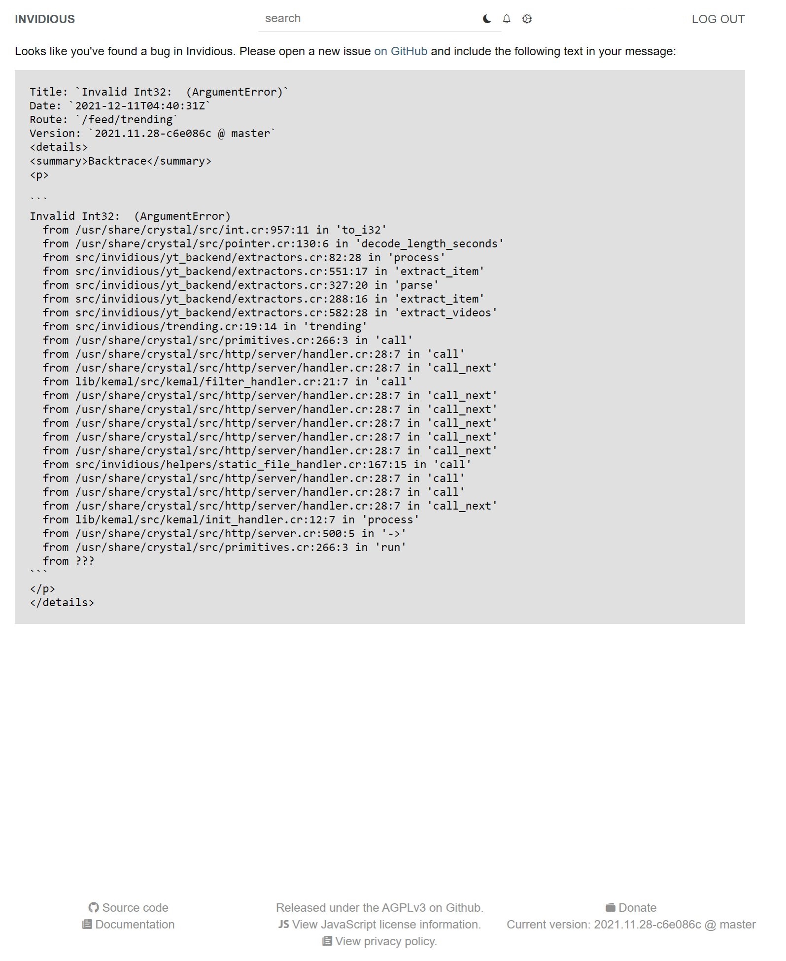 Trending Section not loading properly · Issue #2715 · iv-org/invidious · GitHub