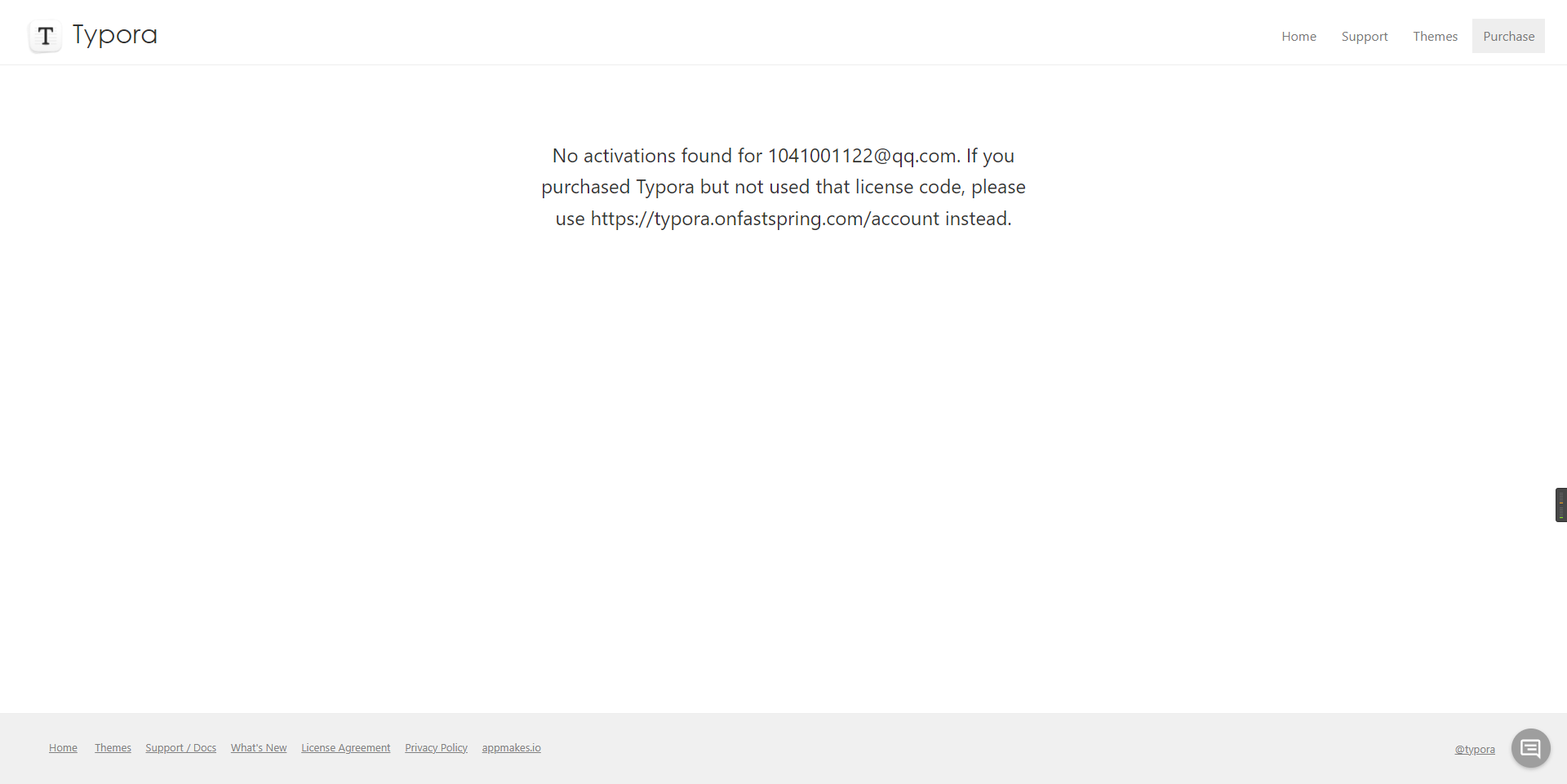 I cannot activate Typora.This license code has been used with a different email address. · Issue ...