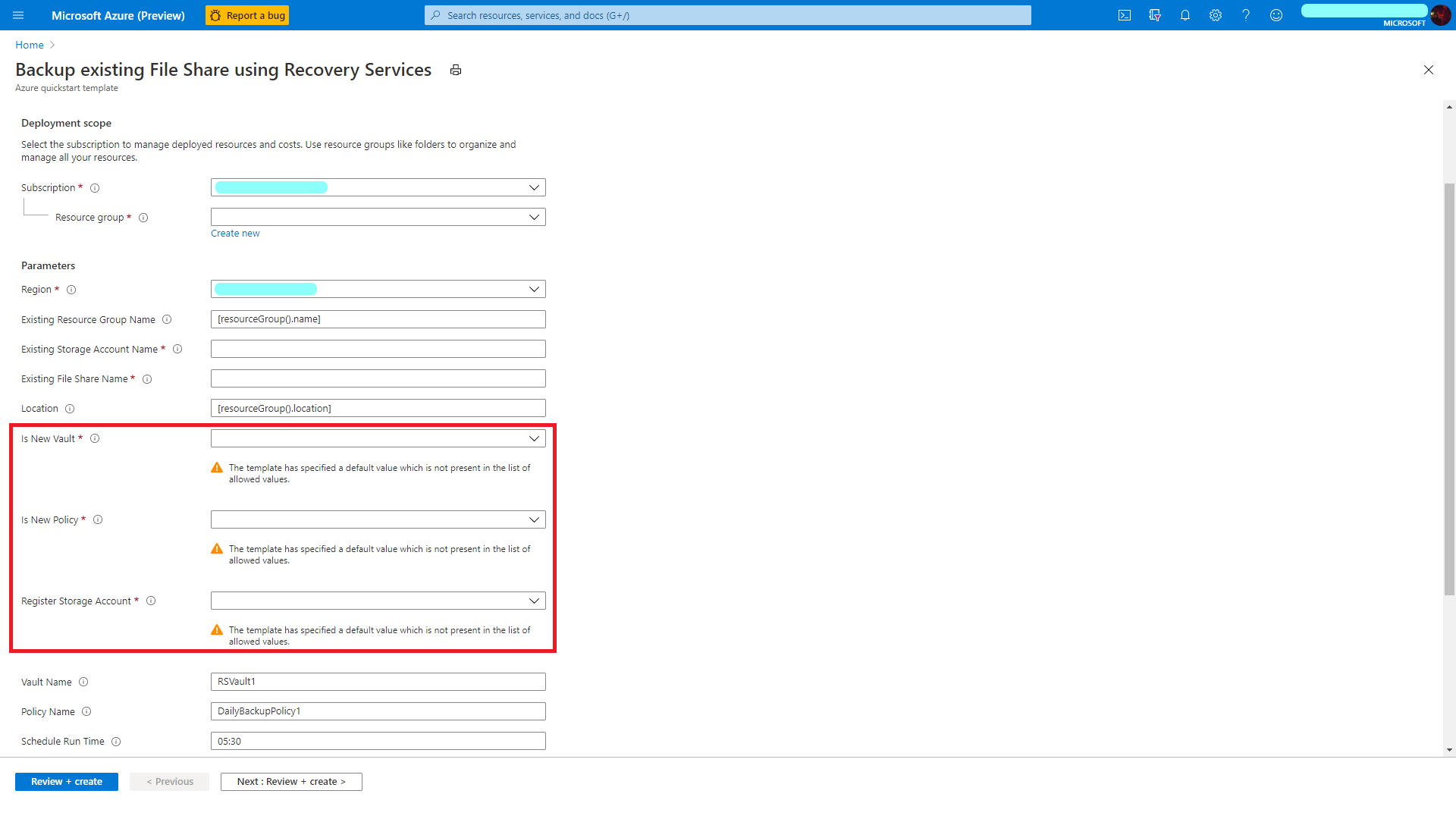 Issue With Templates Using Default Values For Boolean Parameters In Portal Deploy To Azure