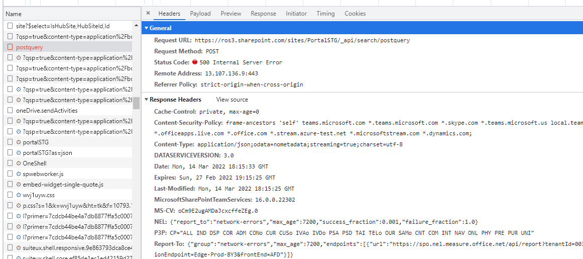 We are getting "Internal Server Error" while search a user name · Issue #1938 · microsoft-search ...