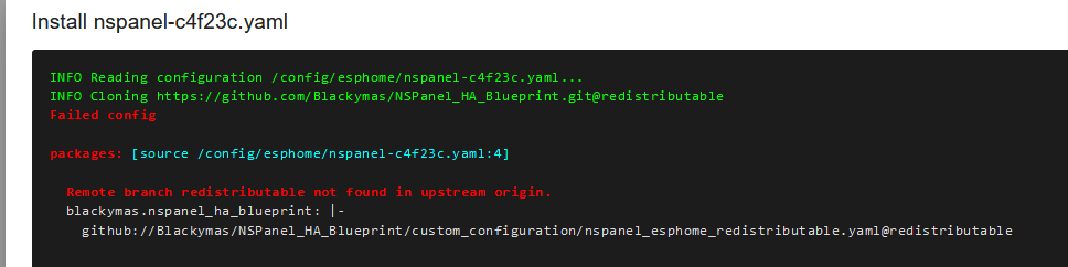 Installation Issue (ESPHome flash) · Issue #645 · Blackymas/NSPanel_HA_Blueprint · GitHub