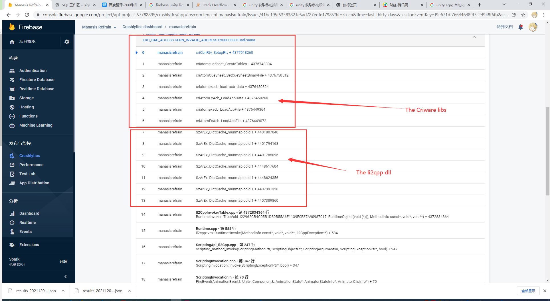 [Bug] unity ios crash log can't restore li2cpp stack symbol but the third party Library is fine ...