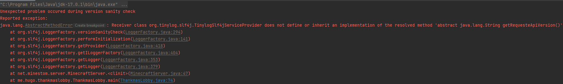 I get this weird error on the server start · Minestom Minestom · Discussion #1447 · GitHub