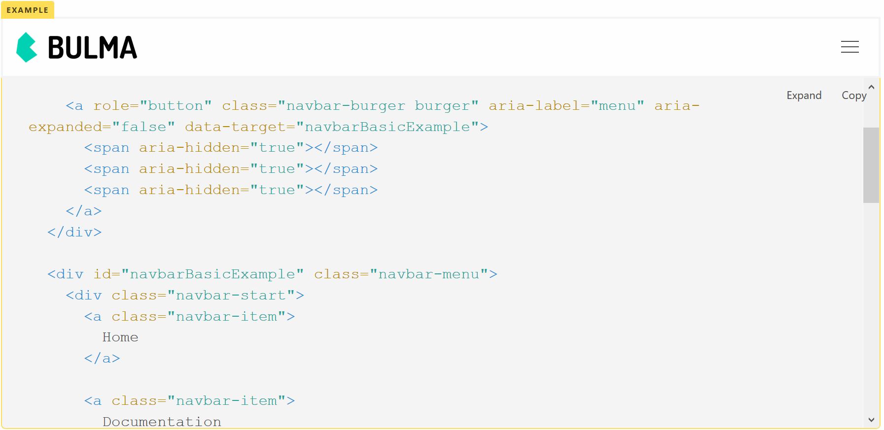 [Question] Show certain navbar menu items on smaller devices · Issue #2609 · jgthms/bulma · GitHub