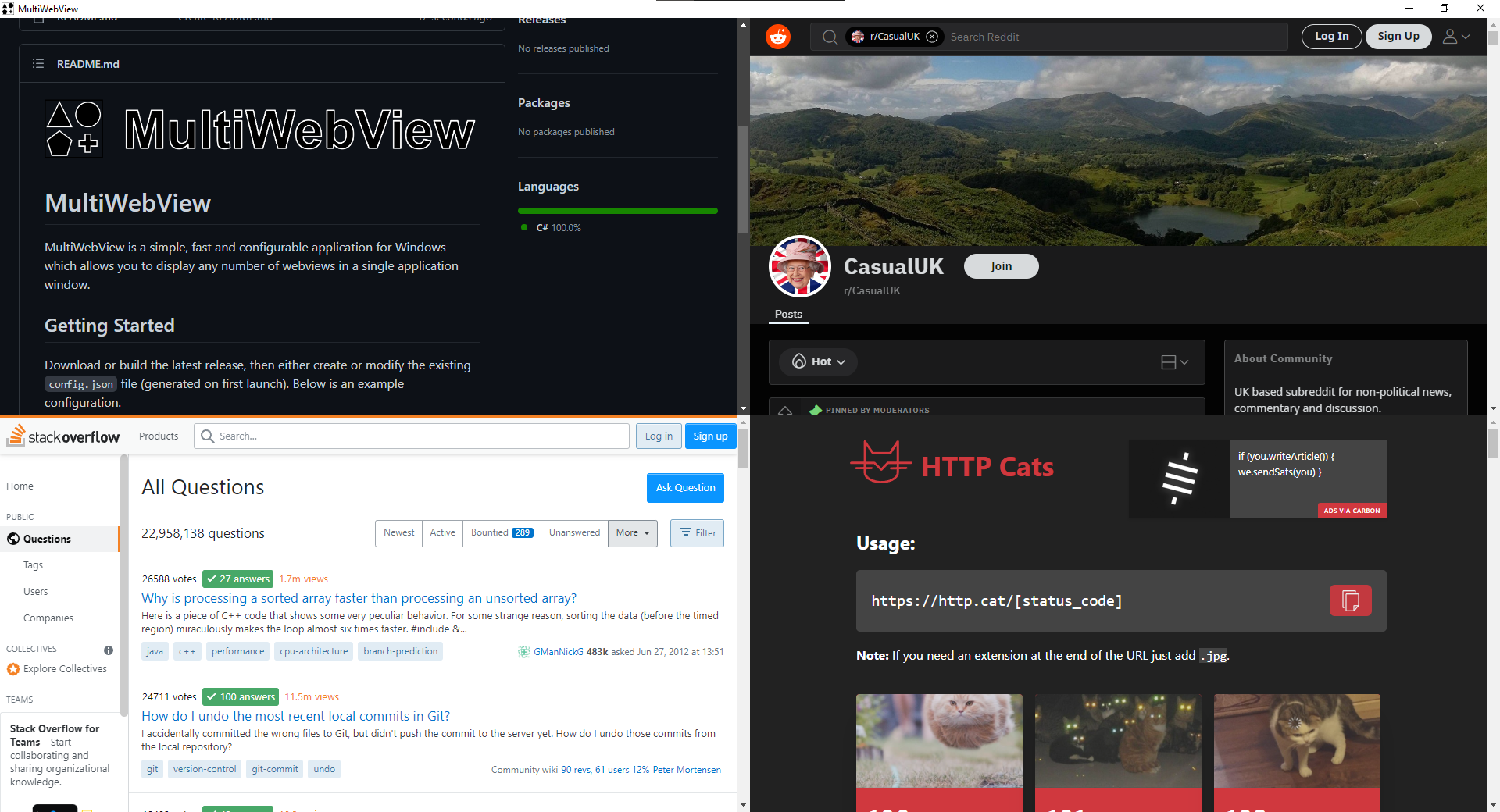 GitHub - BadgerHobbs/MultiWebView: Simple, fast and configurable multi webview application.