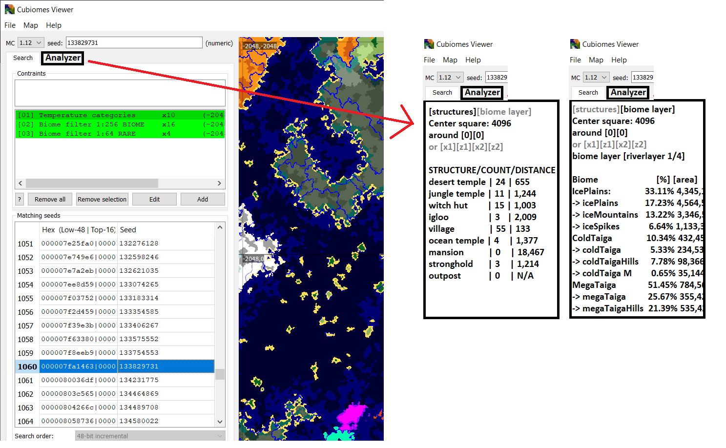 Feature suggestion: add an analyzer tab to cubiomes viewer · Issue #13 · Cubitect/cubiomes ...