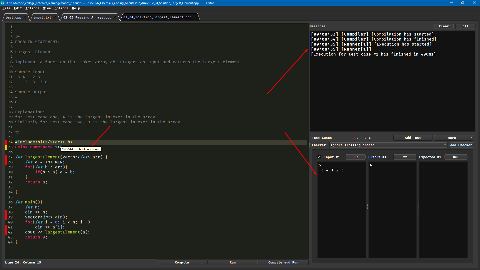 Output better compilation errors and warning · Issue #714 · cpeditor/cpeditor · GitHub