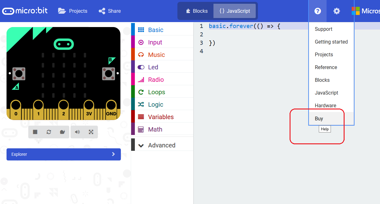 The text on "Buy" is "Help" · Issue #3991 · microsoft/pxt · GitHub