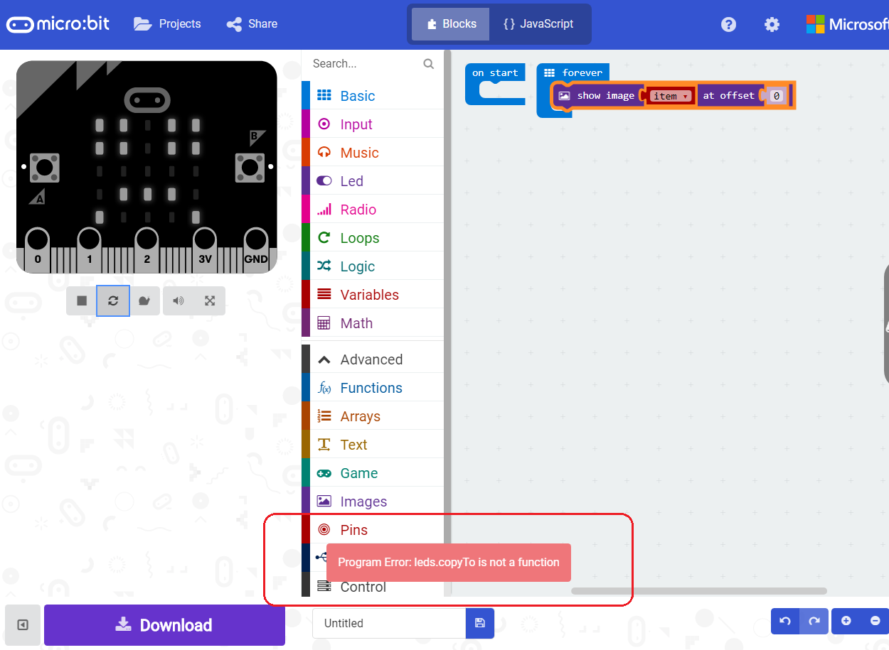 Different response for putting block "show image item at offset 0" on "forever" · Issue #2862 ...