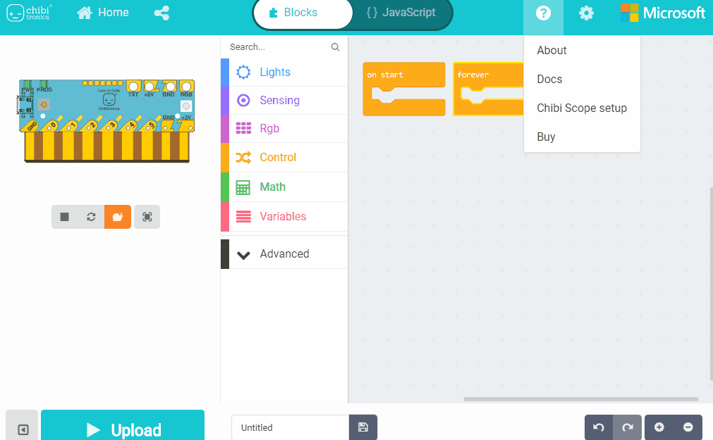 The text of item "Buy" is "Help" · Issue #206 · microsoft/pxt-chibitronics · GitHub