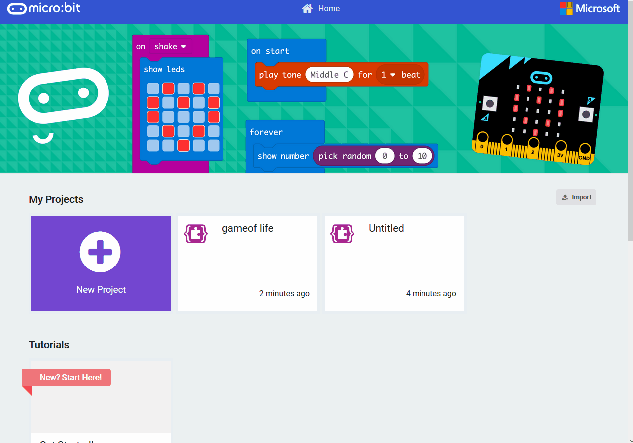 Example project "Game of Life" can't be run on alpha · Issue #871 · microsoft/pxt-microbit · GitHub