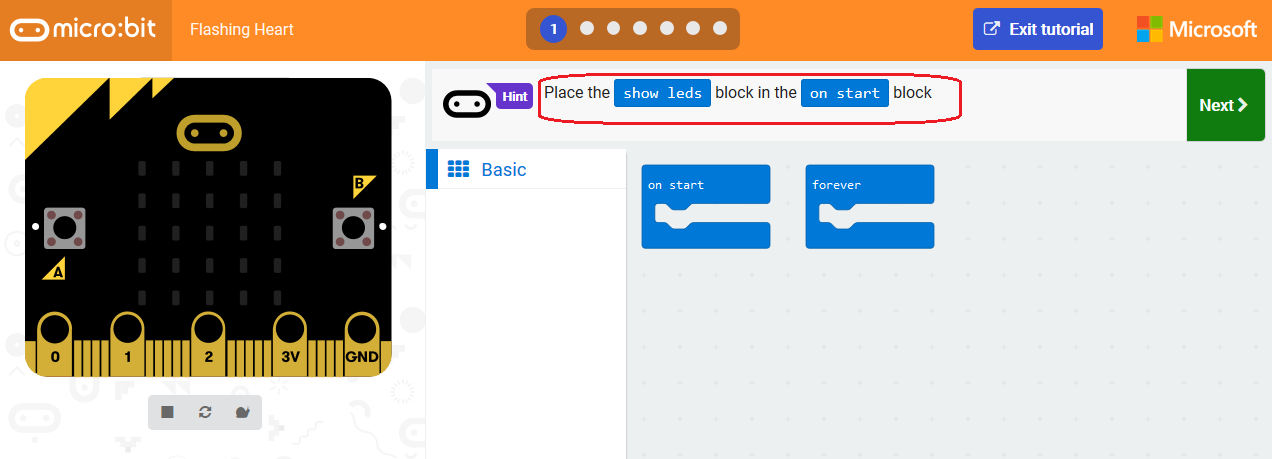 "Get Started" tutorial's 6th step is not complete · Issue #878 · microsoft/pxt-microbit · GitHub