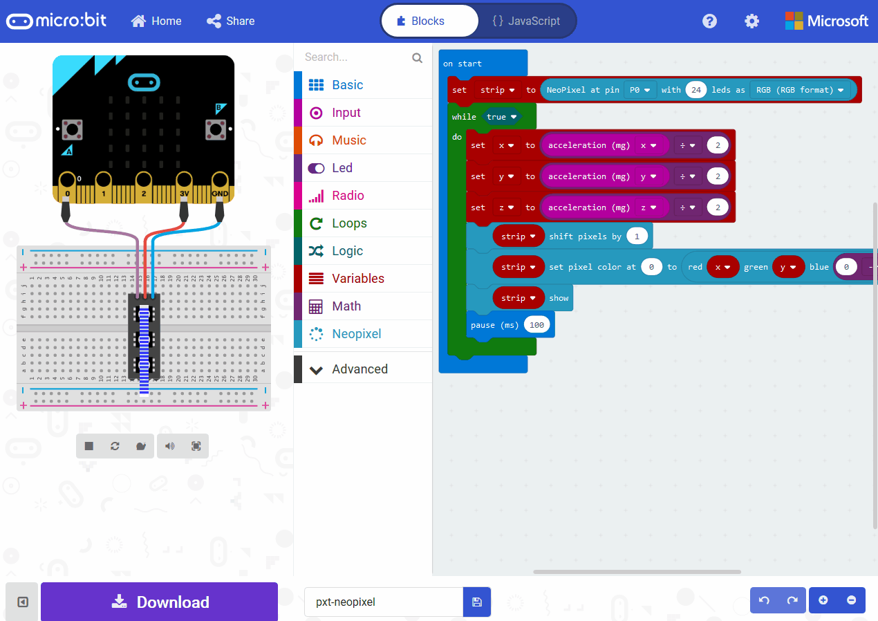 Simulator Shows Differently After Adding Package Neopixel · Issue 1205 · Microsoft Pxt