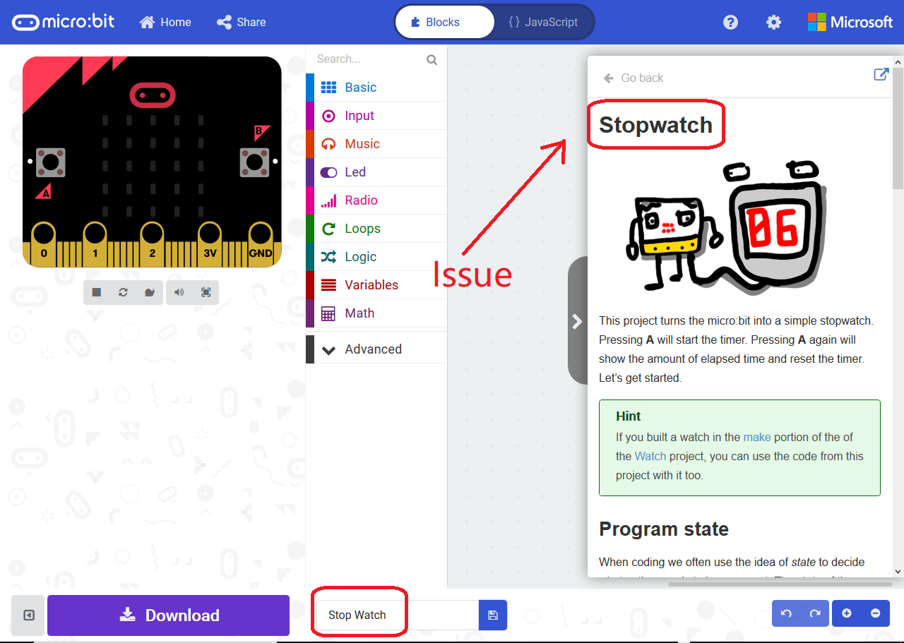 The tutorial name is "Stopwatch" rather than "Stop watch" · Issue #1258 ...