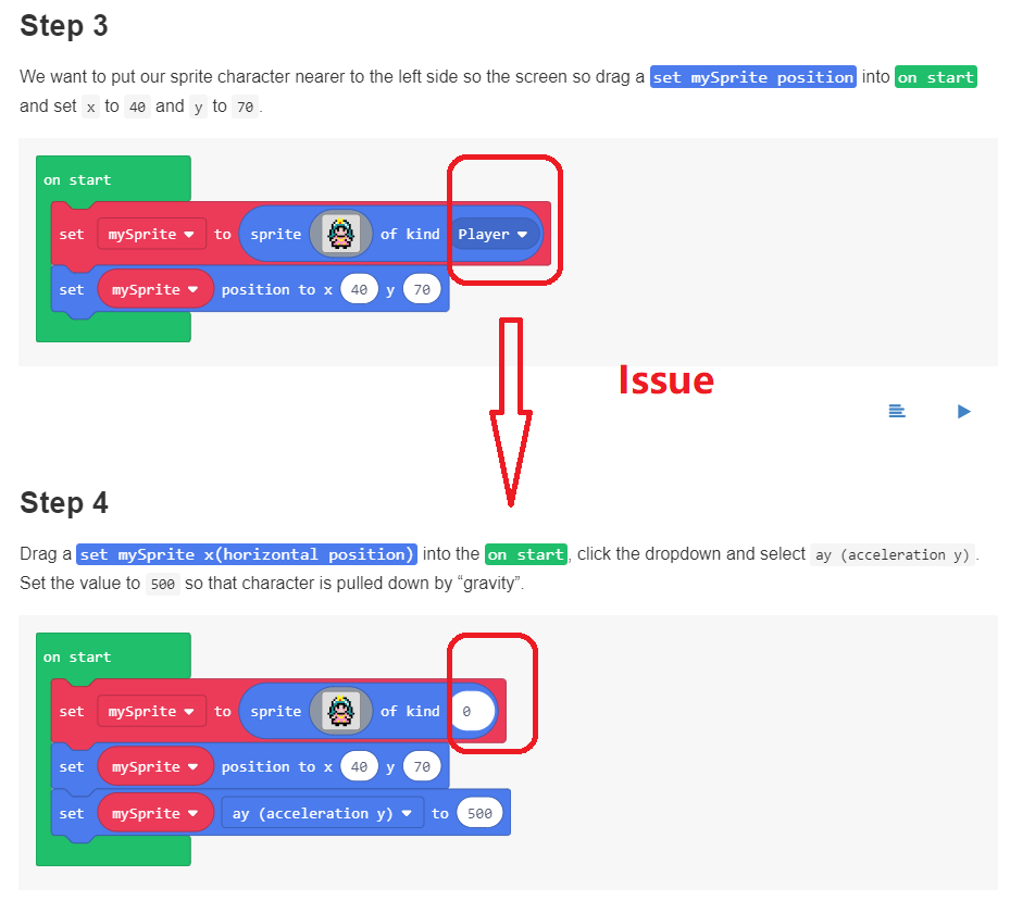 Issues with lesson "Barrel Dodger" · Issue #478 · microsoft/pxt-arcade ...