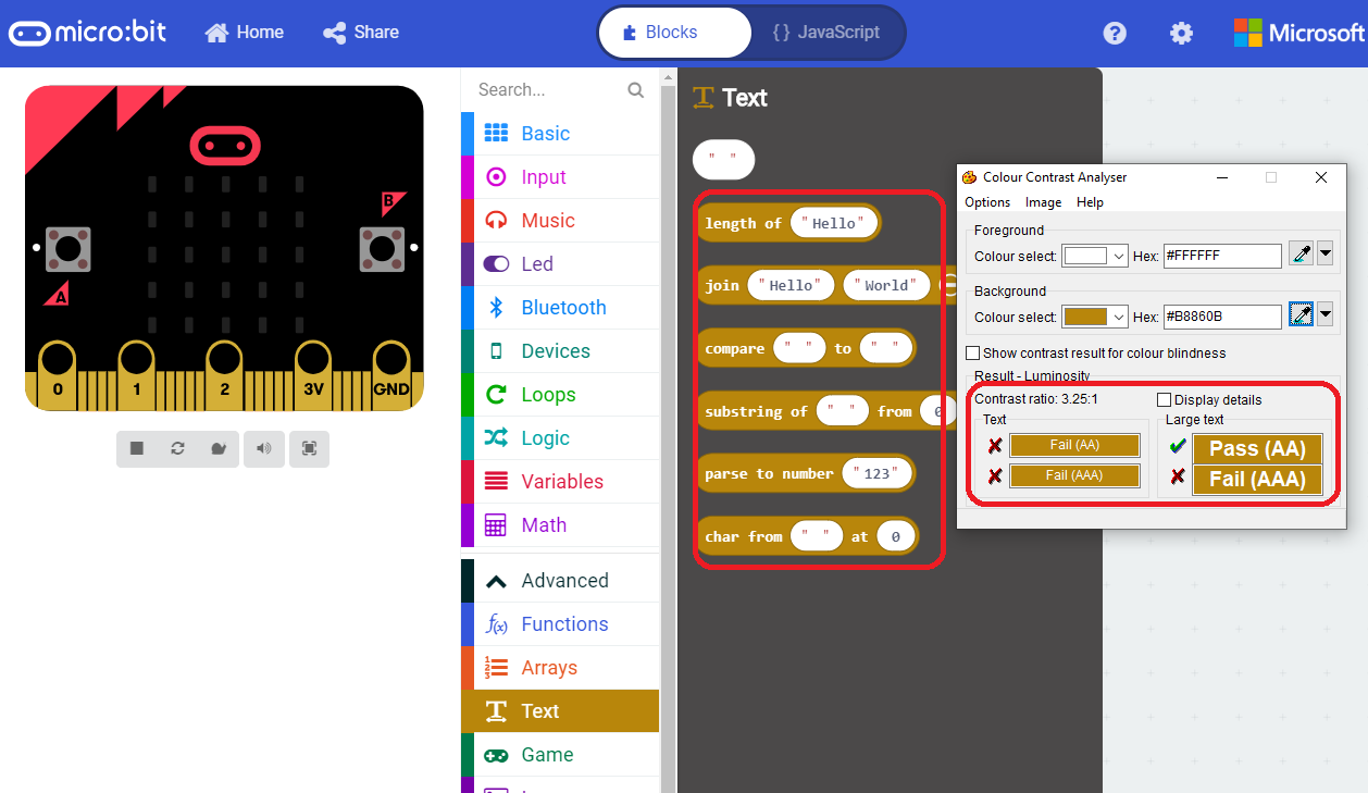 Some blocks' text and background luminosity ratio is less than 4.5:1 · Issue #1849 · microsoft ...