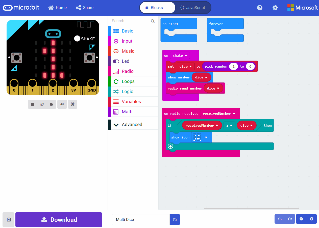 The second simulator doesn't show when running "Multi Dice" · Issue #1867 · microsoft/pxt ...