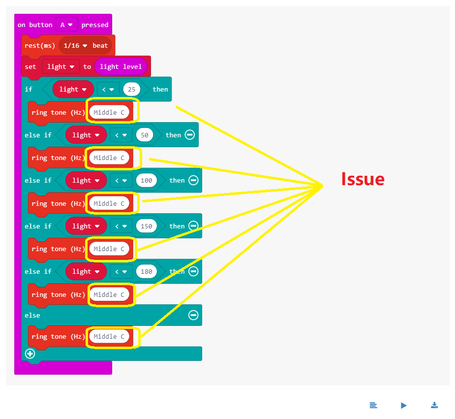 Code converting issue on "Hack Your Headphones" · Issue #1888 · microsoft/pxt-microbit · GitHub