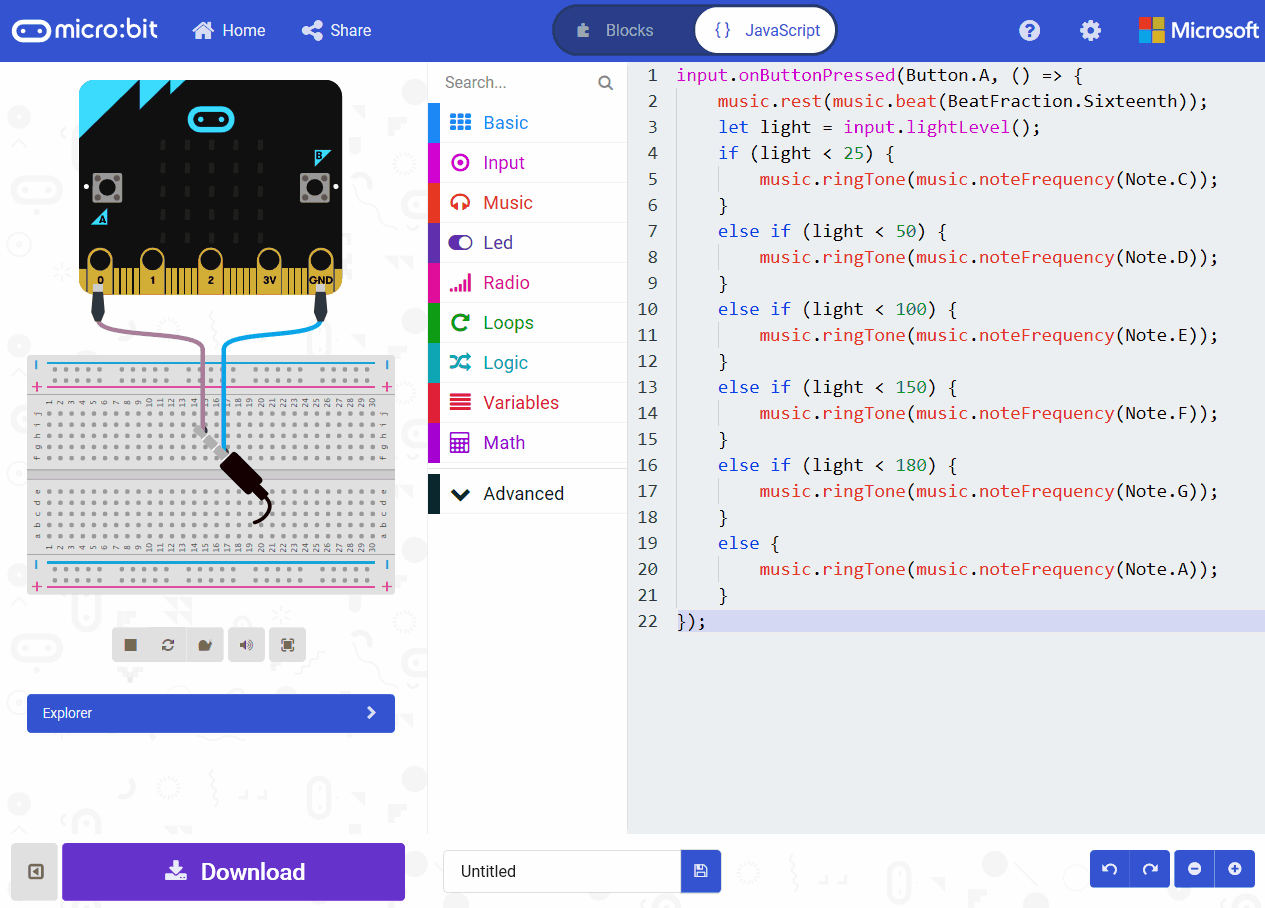 All “ring tone” under "if...else if..." is "Middle C" · Issue #1900 · microsoft/pxt-microbit ...