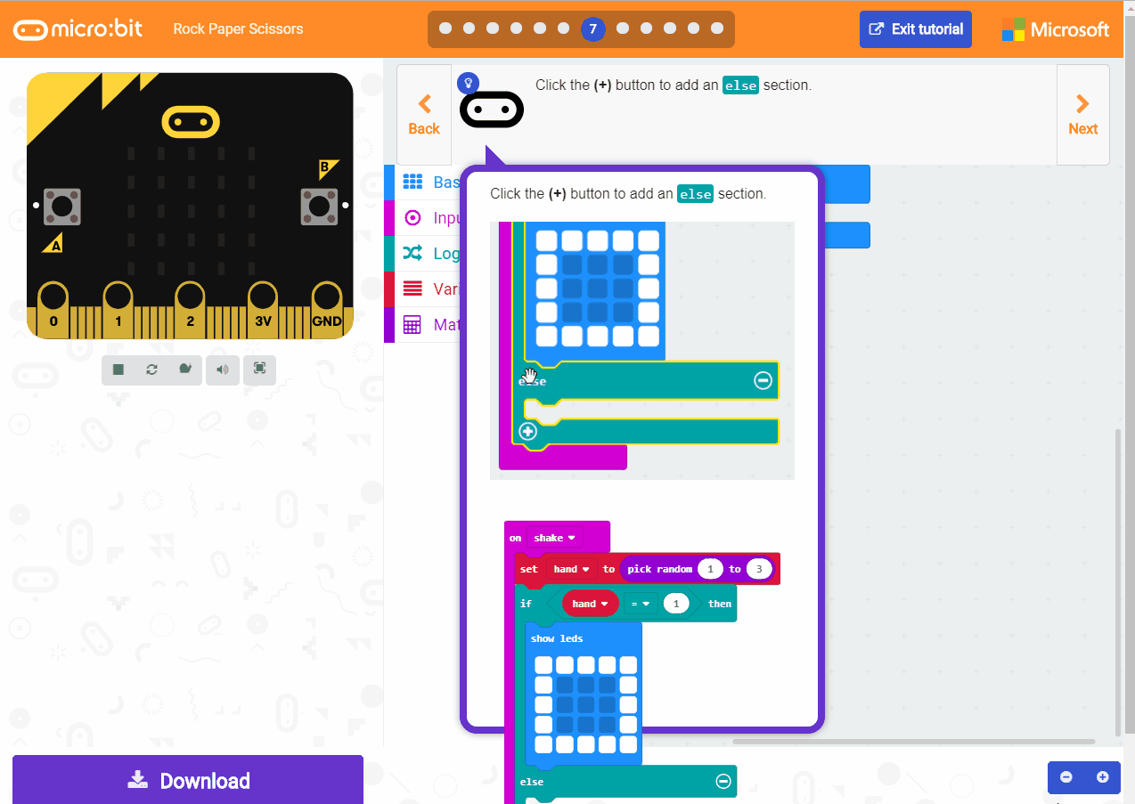 Tutorial hint bleeds off · Issue #2086 · microsoft/pxt-microbit · GitHub