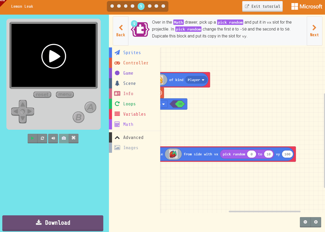Error shows when changing the first 0 to -50 in block "pick random" · Issue #1250 · microsoft ...