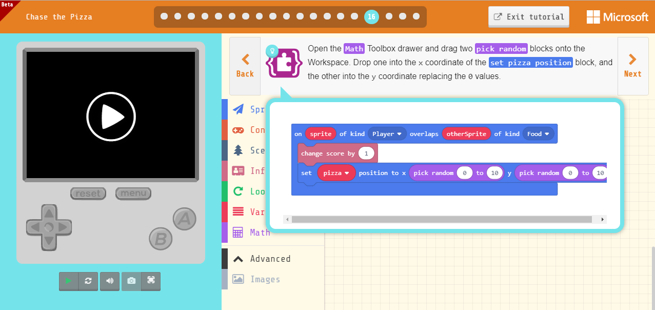 Block "set position to" is put under block "on start" · Issue #1275 · microsoft/pxt-arcade · GitHub