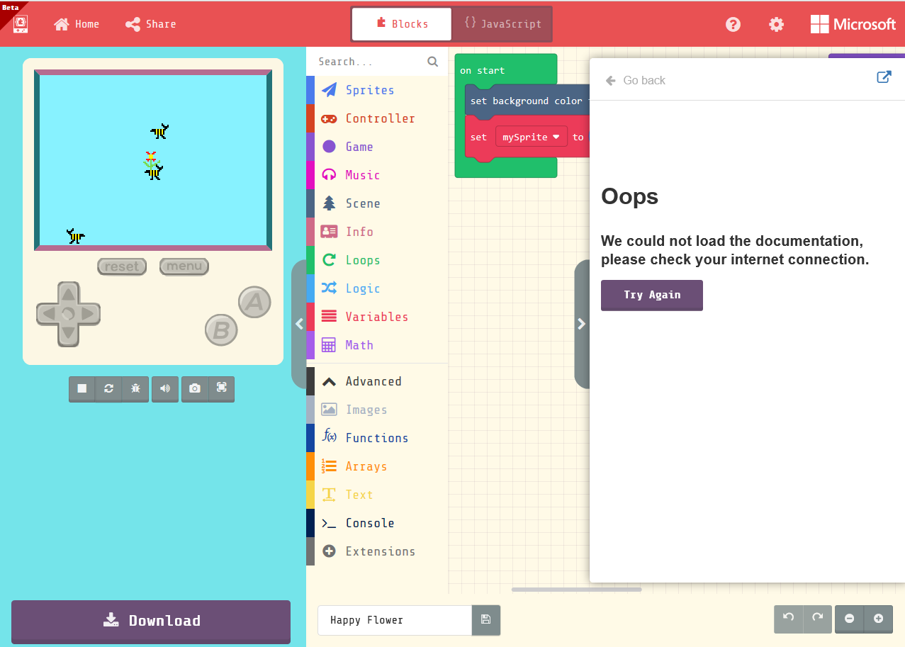 "Docs" & "Hardware" can't load on Edge(Chinese network) · Issue #1349 · microsoft/pxt-arcade ...