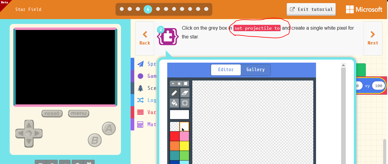 Use different name to represent one block in tutorial "Star Field" · Issue #1395 · microsoft/pxt ...