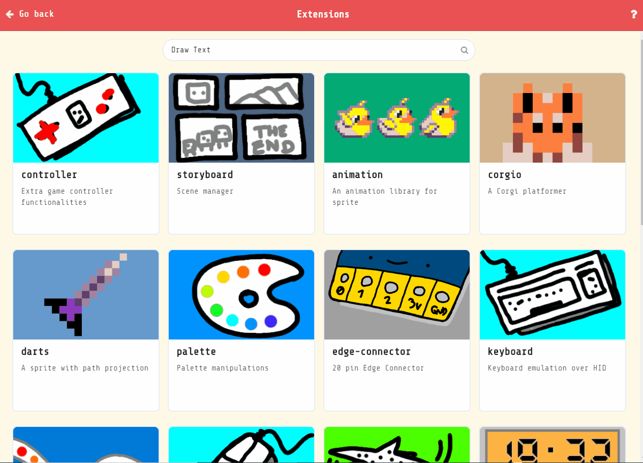 Extension "Draw Text" can't be found · Issue #1425 · microsoft/pxt-arcade · GitHub