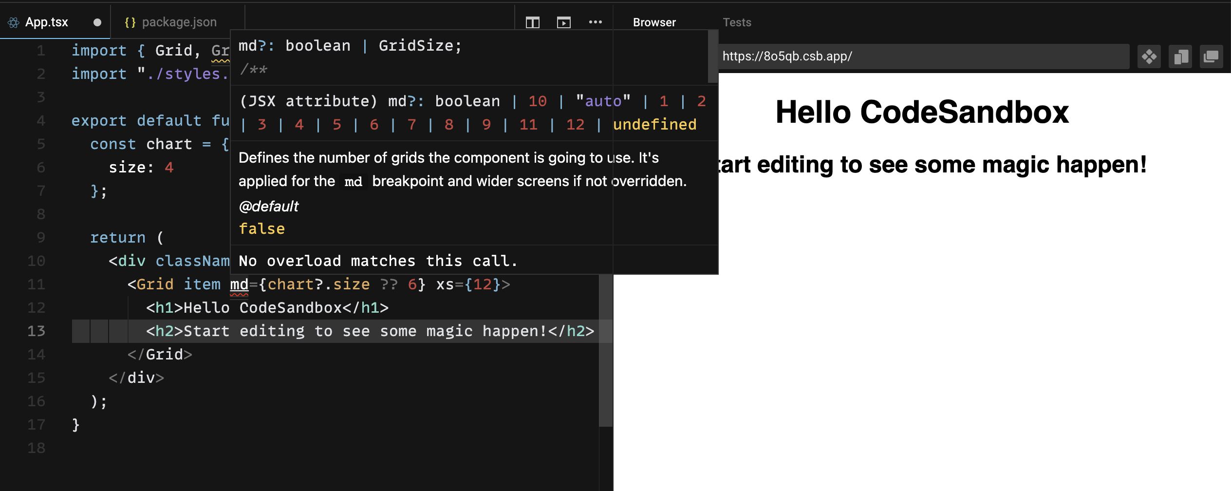 Typescript Error With Gridsize · Issue 8452 · Muimaterial Ui · Github 7623