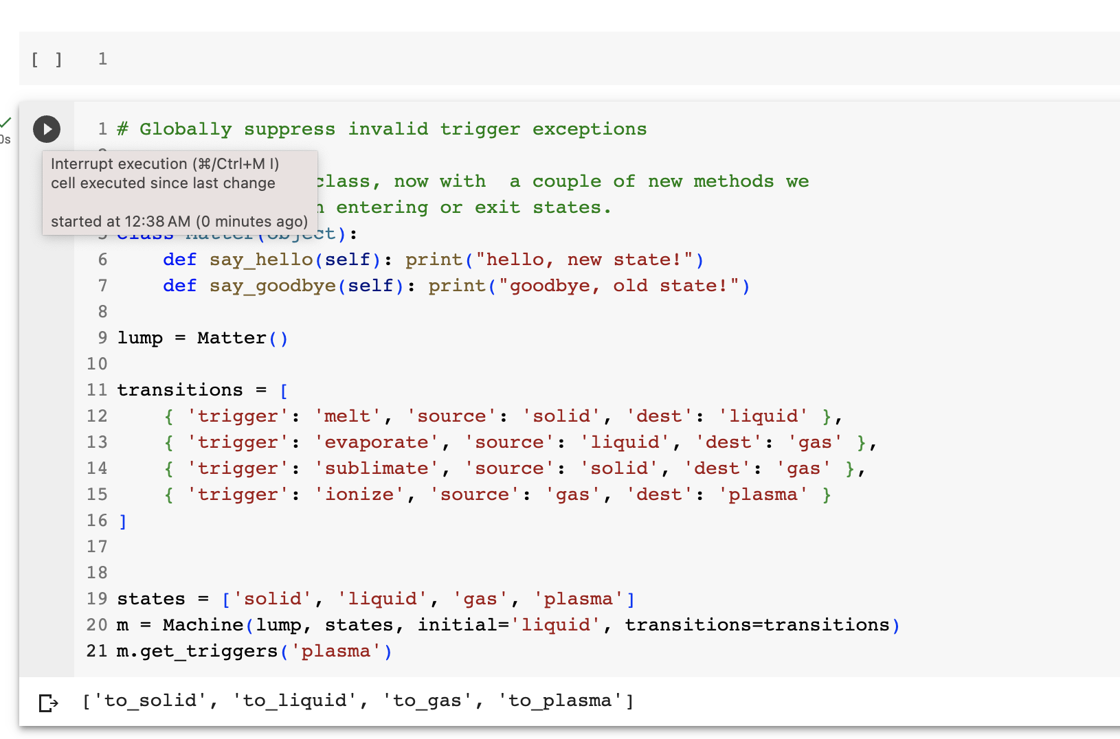 get_triggers does not work · Issue #631 · pytransitions/transitions · GitHub