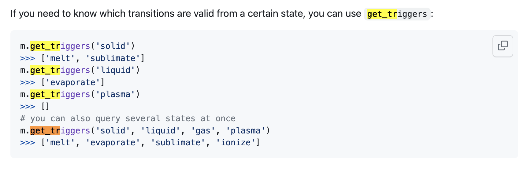 get_triggers does not work · Issue #631 · pytransitions/transitions · GitHub