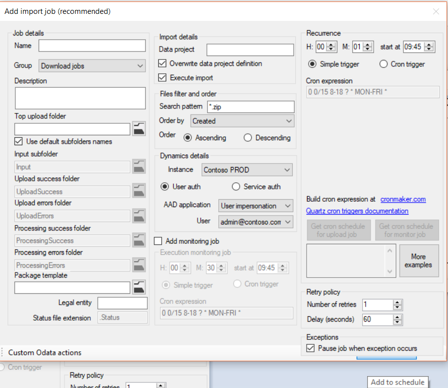 Unable to view "Add to schedule" button for import job · Issue #63 · microsoft/Recurring ...