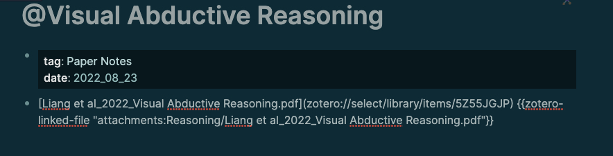 When using zotero plugin in logseq to automatically import a paper from the zotero library, I ...