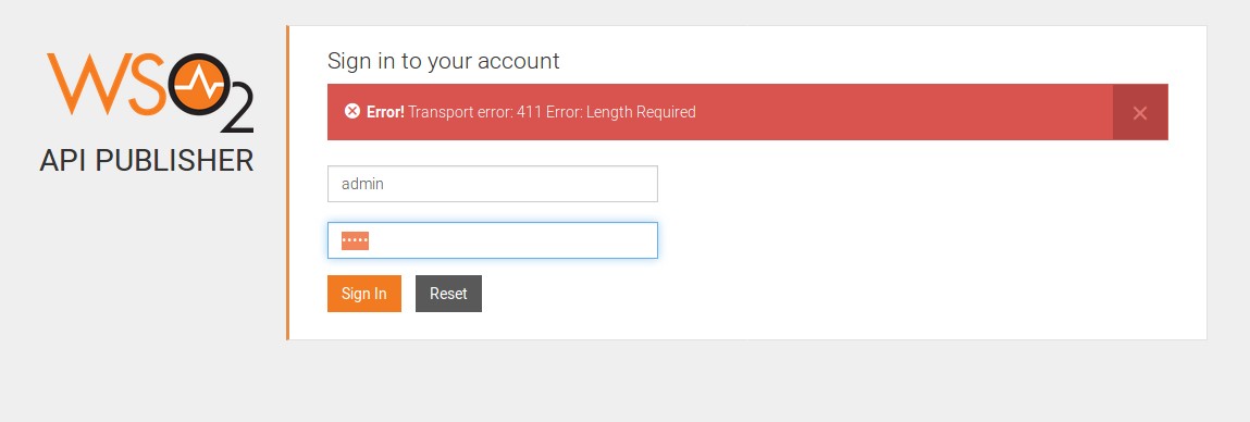 Transport error: 411 Error: Length Required when logging into the API ...
