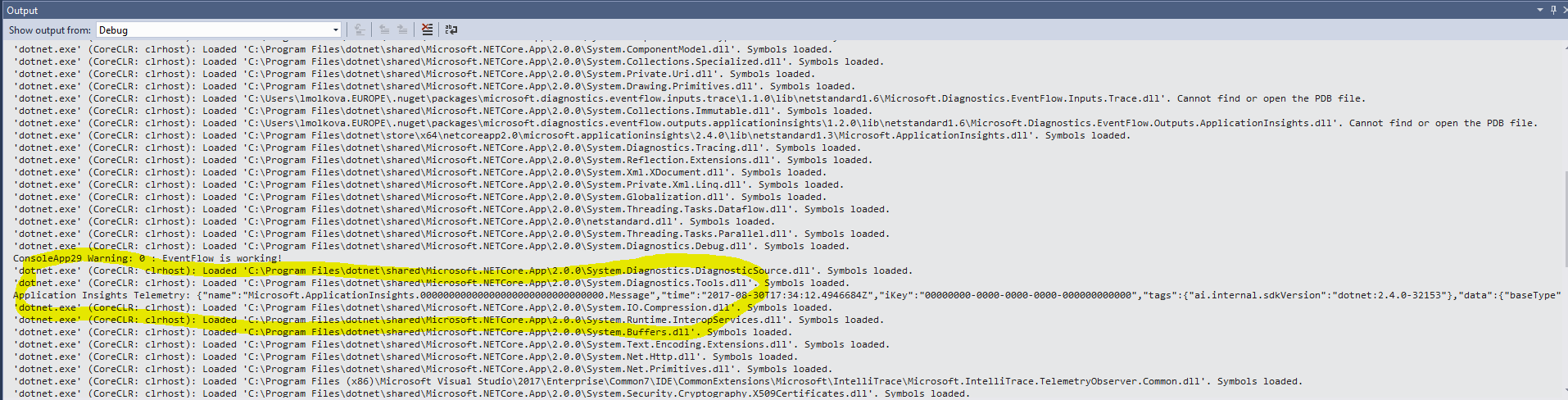 Unable to send the EventFlow Messages/Errors to Application Insight · Issue #131 · Azure ...