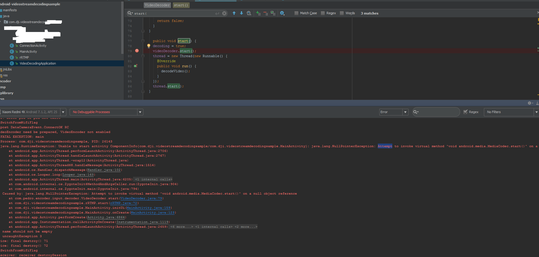 Crashed application RTMP || IP camera · Issue #144 · pedroSG94/RootEncoder · GitHub
