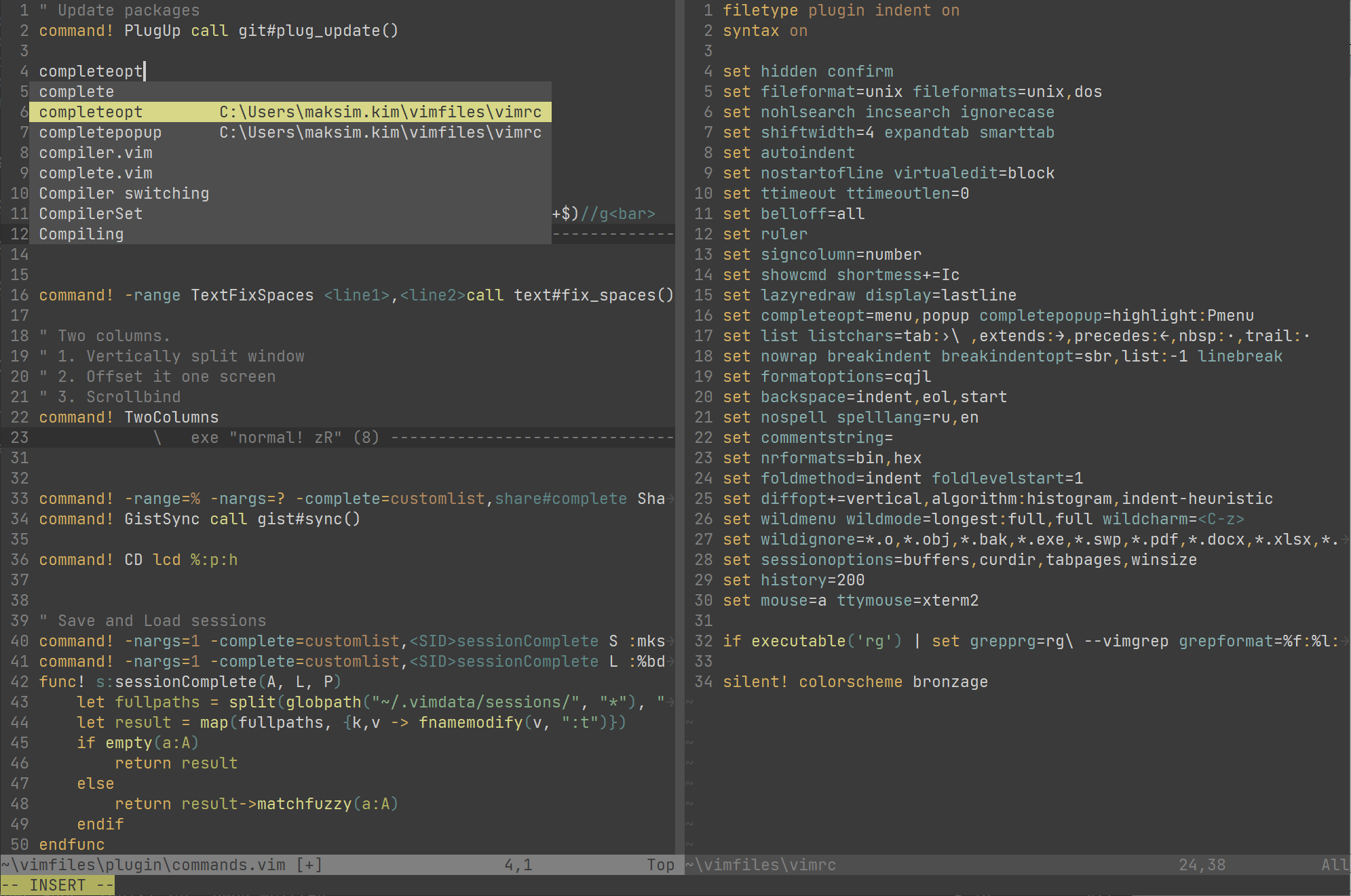 GitHub Habamax vim bronzage Vim Colorscheme