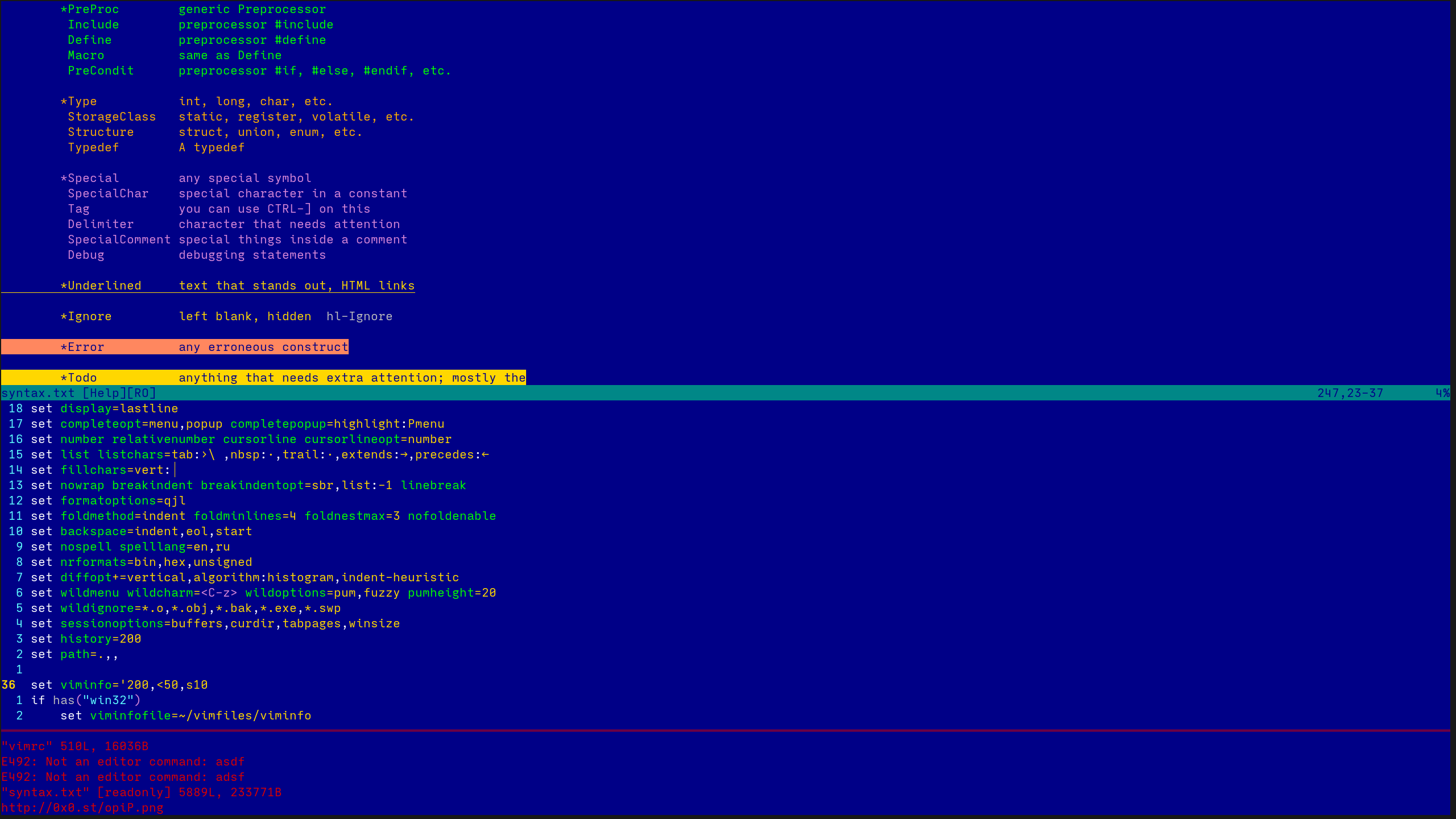 cmdline=0 colors origin · Issue #11001 · vim/vim · GitHub