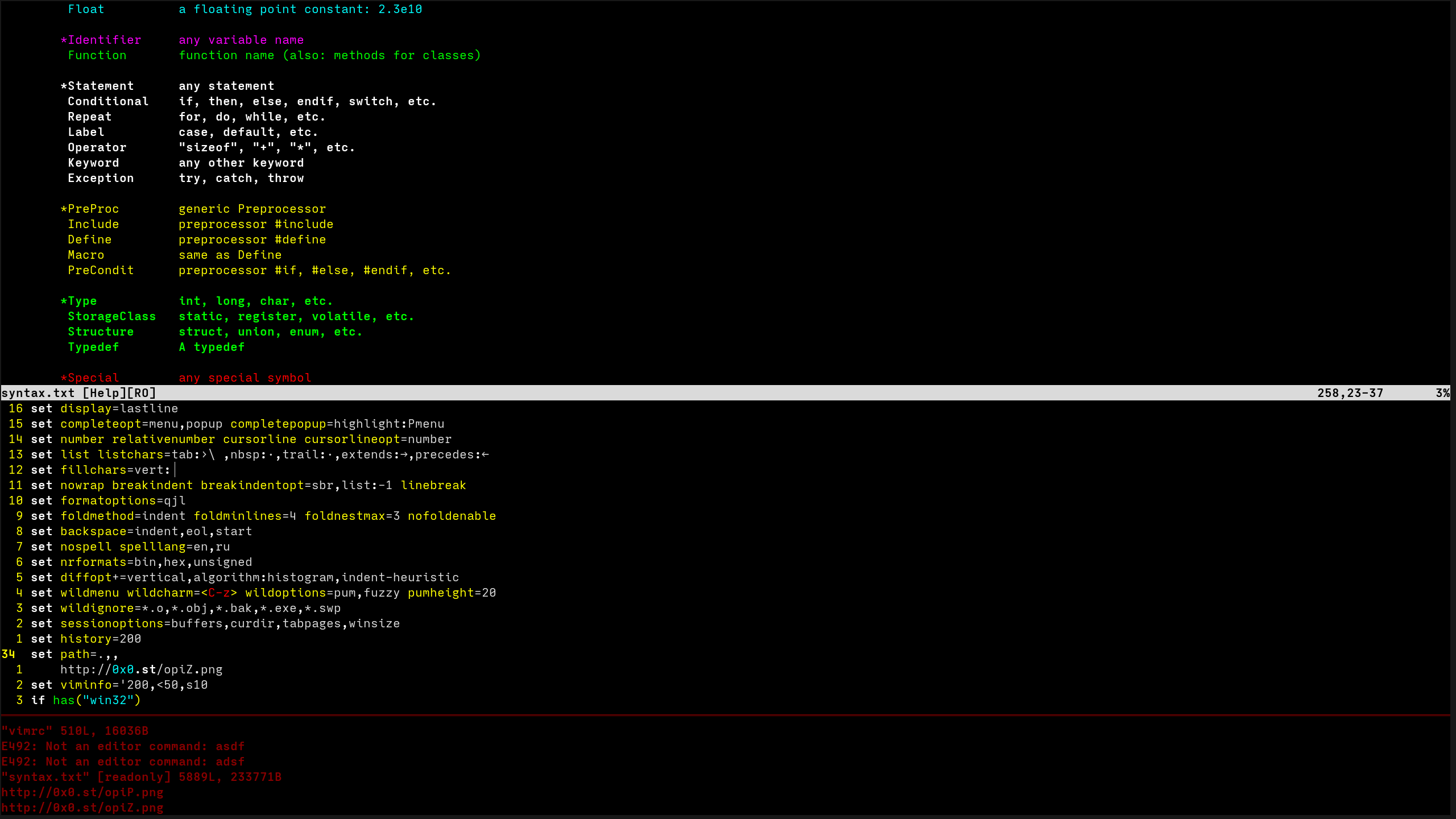 cmdline=0 colors origin · Issue #11001 · vim/vim · GitHub