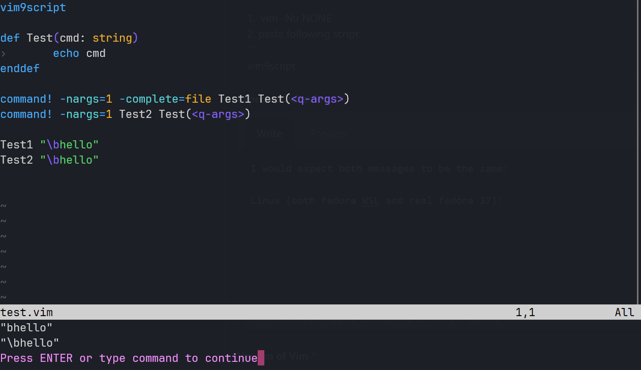 backslash stripping from command args with -complete=file · Issue #12121 · vim/vim · GitHub
