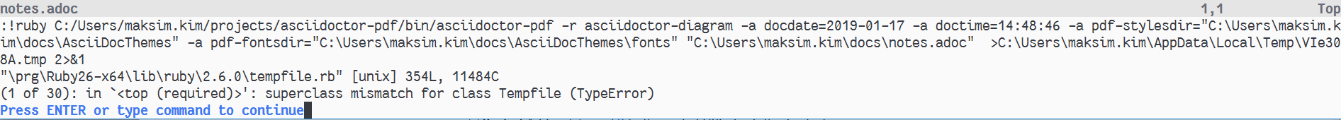 Ruby errors · Issue #996 · asciidoctor/asciidoctor-pdf · GitHub